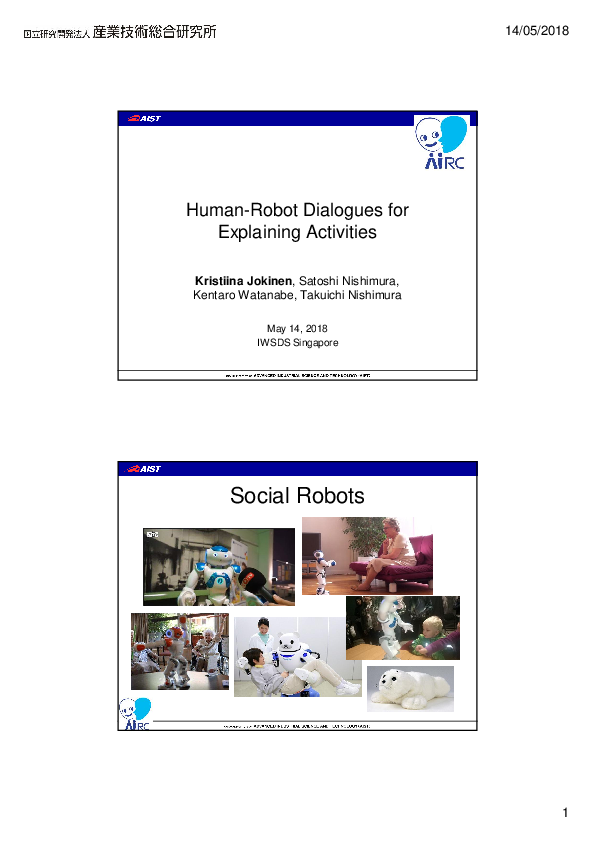 (PDF) Human-Robot Dialogues for Explaining Activities