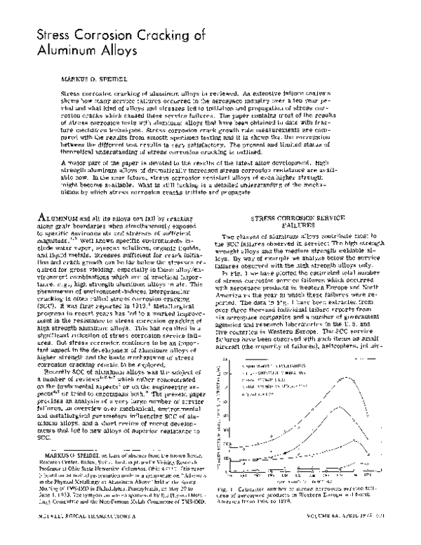(PDF) Stress corrosion cracking of aluminum alloys