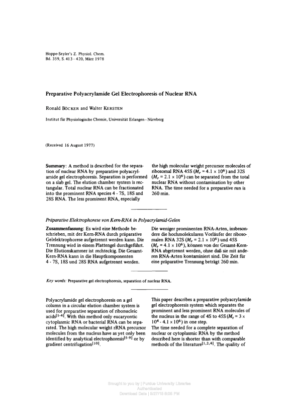 (PDF) Preparative polyacrylamide gel electrophoresis in the isolation ...