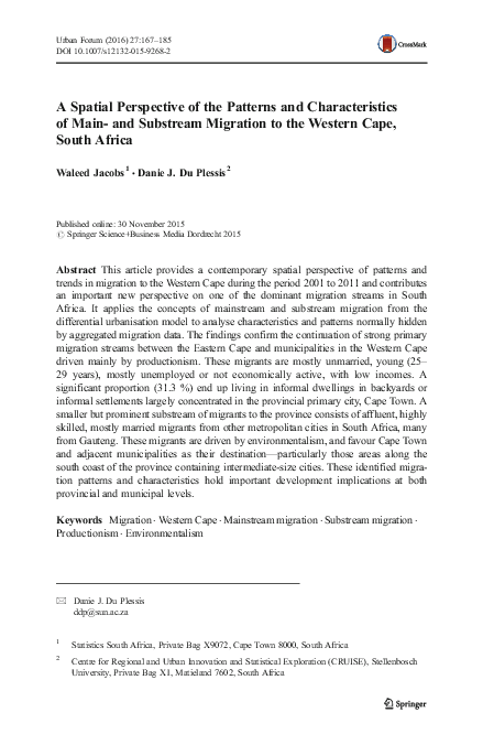(PDF) A Spatial Perspective of the Patterns and Characteristics of Main ...