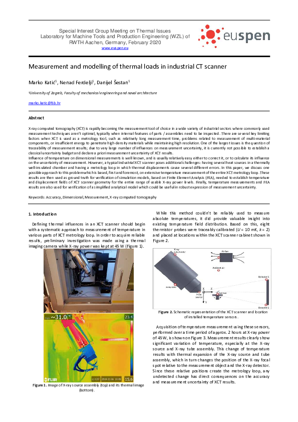 (PDF) Measurement and modelling of thermal loads in industrial CT scanner