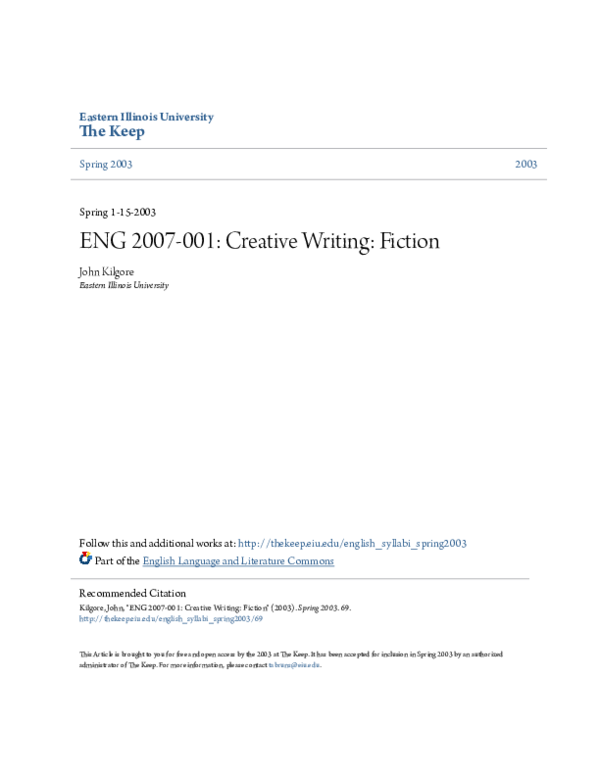 (PDF) ENG 2007-002: Creative Writing: Fiction