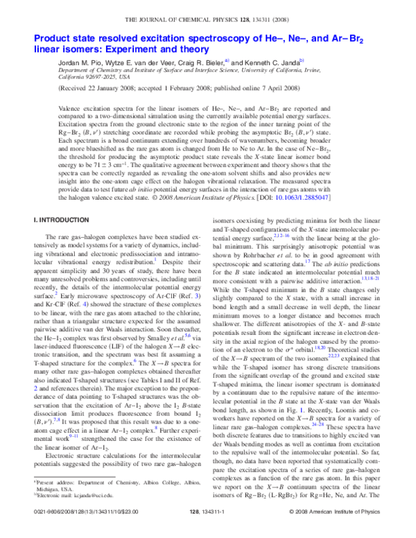 (PDF) Product state resolved excitation spectroscopy of He–, Ne–, and Ar–Br2 linear isomers ...