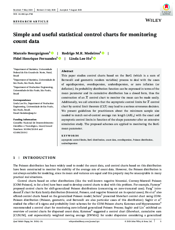 Pdf Simple And Useful Statistical Control Charts For Monitoring Count Data