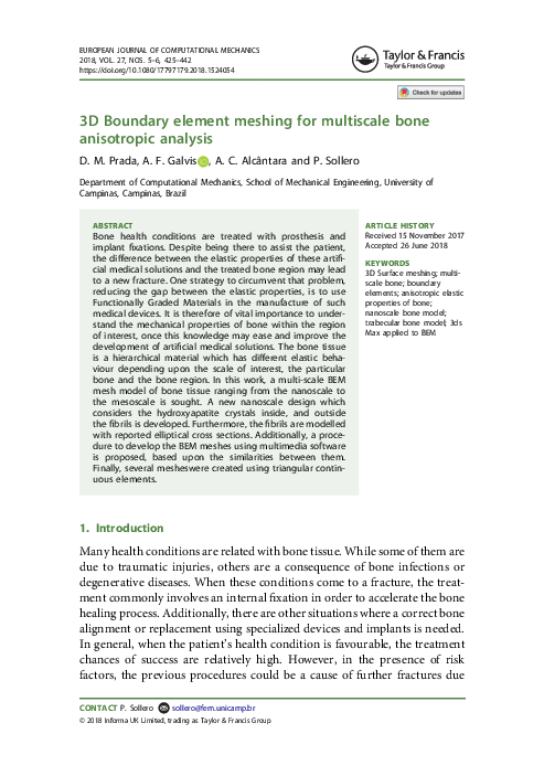 (PDF) 3D Boundary element meshing for multiscale bone anisotropic analysis