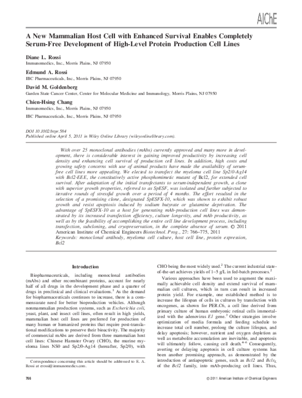 (PDF) A new mammalian host cell with enhanced survival enables ...