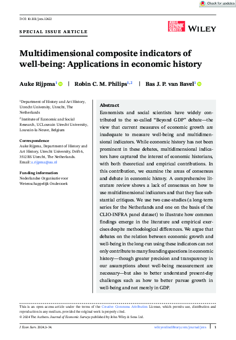 (PDF) Multidimensional composite indicators of well-being: Applications in economic history