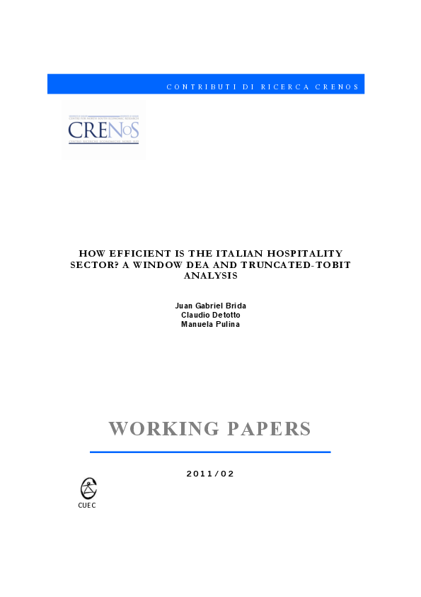 (PDF) How efficient is the Italian hospitality sector? A window DEA and ...