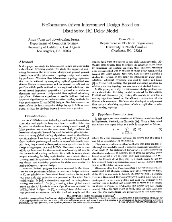 (PDF) Performance-driven interconnect design based on distributed RC ...
