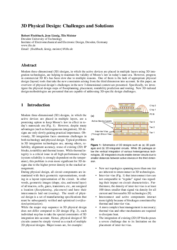 (PDF) 3D Physical Design
