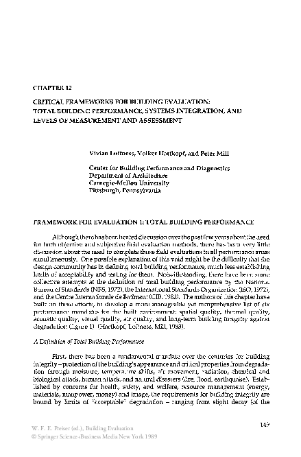 (PDF) Critical Frameworks for Building Evaluation: Total Building ...