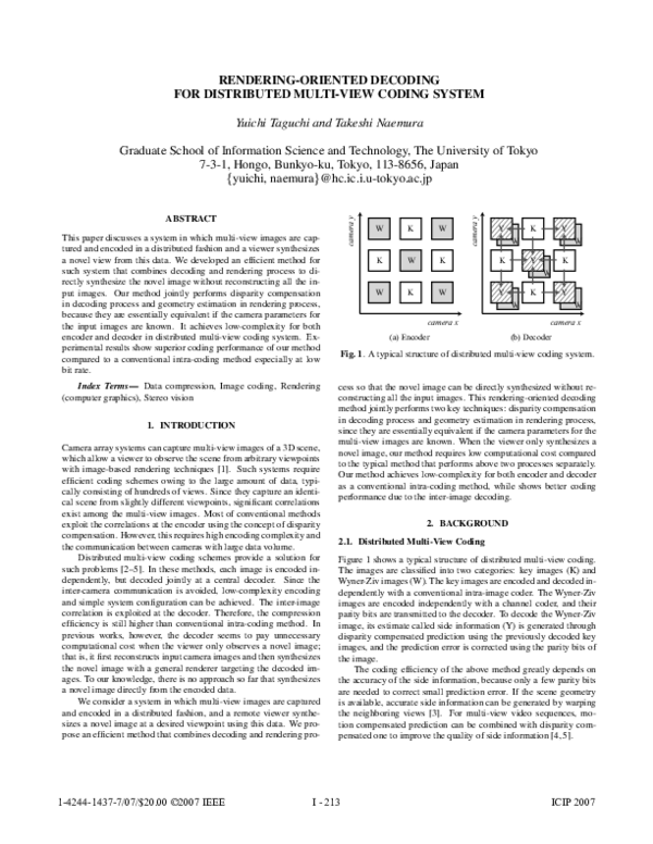(PDF) Rendering-Oriented Decoding for Distributed Multi-View Coding System