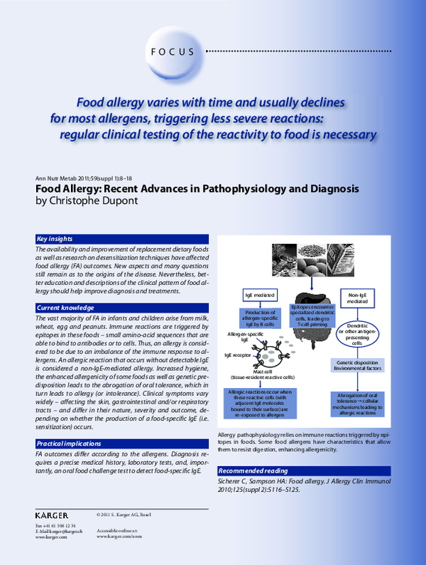 (PDF) Food Allergy: Recent Advances in Pathophysiology and Diagnosis