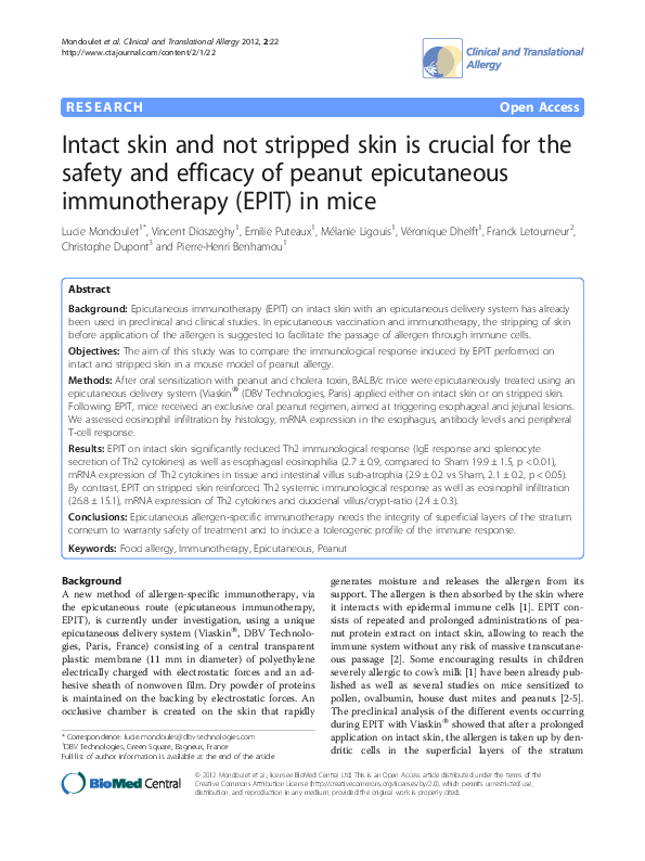 (PDF) Intact skin and not stripped skin is crucial for the safety and ...