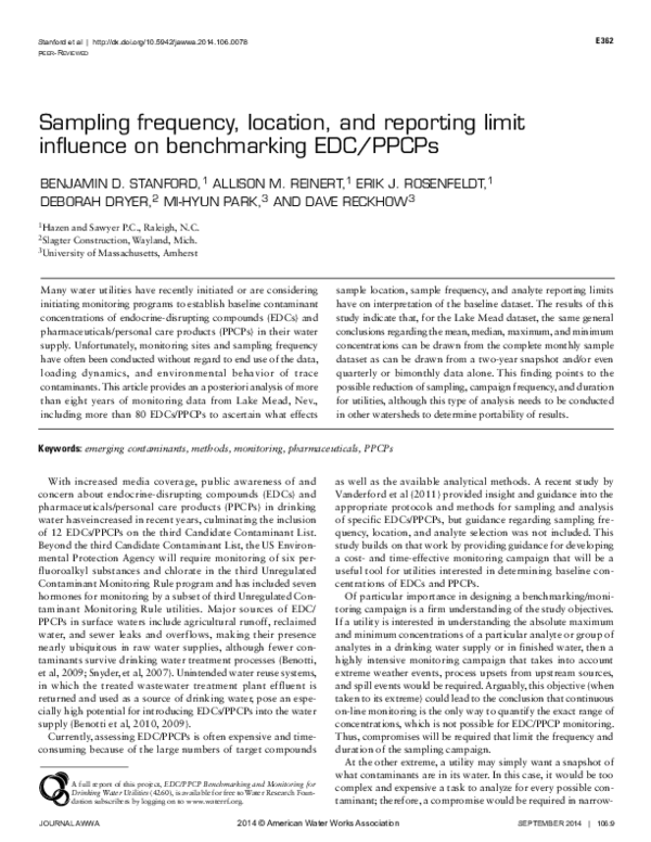 (PDF) Sampling frequency, location, and reporting limit influence on ...