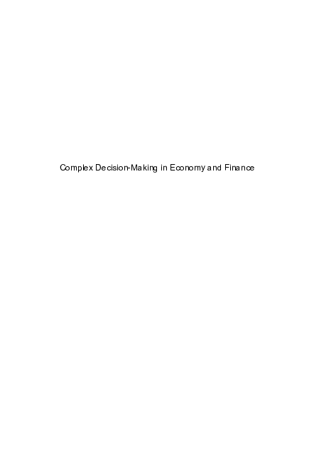 (PDF) Complex Decision‐Making in Economy and Finance