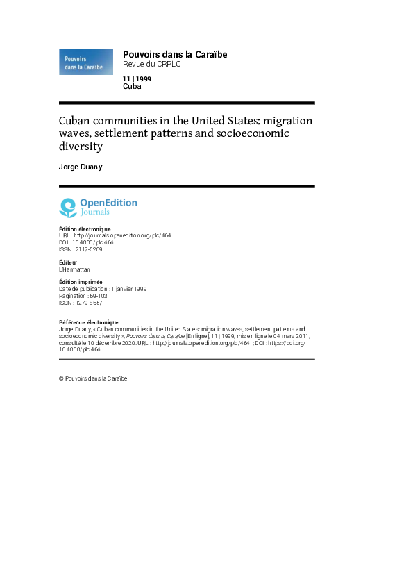 (PDF) Cuban communities in the United States: migration waves ...