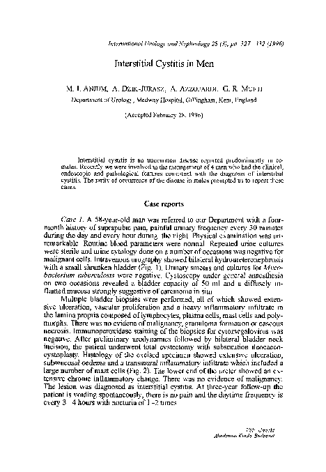 (PDF) Interstitial cystitis in men