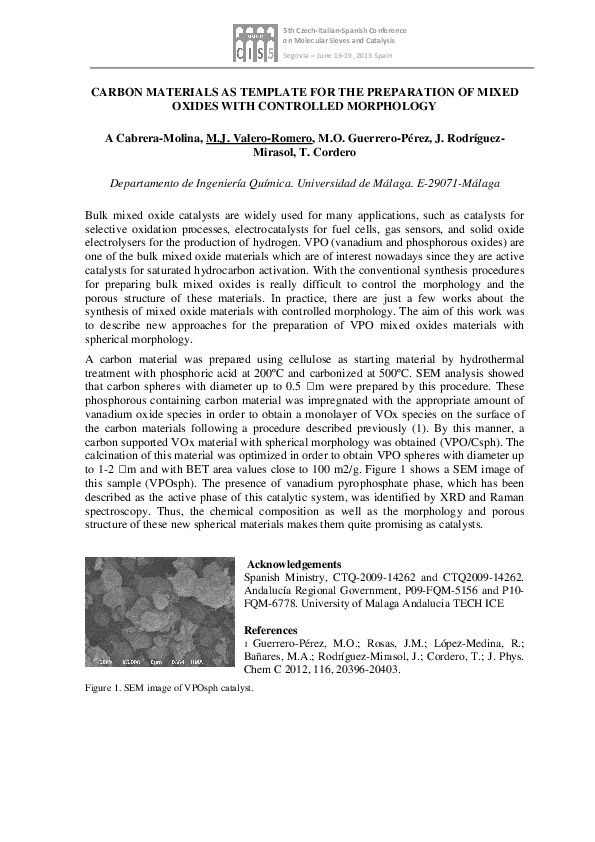 (PDF) Carbon materials as template for the preparation of mixed oxides ...