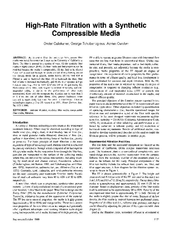 (PDF) High‐Rate Filtration with a Synthetic Compressible Media