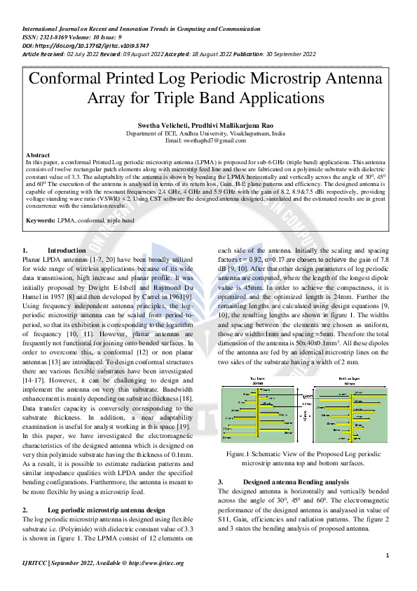 (PDF) Conformal Printed Log Periodic Microstrip Antenna Array for ...