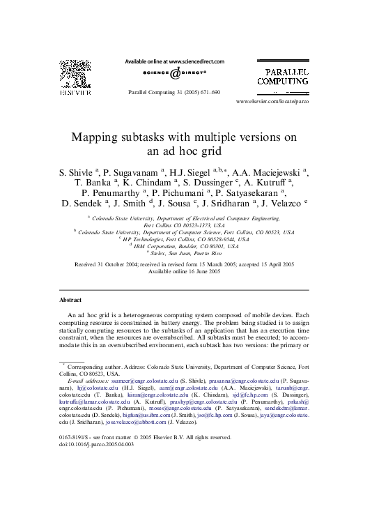 (PDF) Mapping subtasks with multiple versions on an ad hoc grid