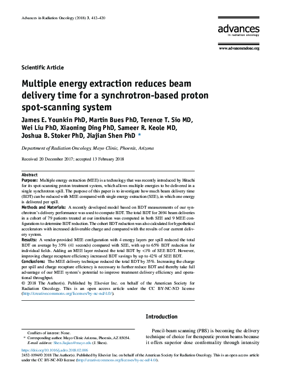 (PDF) Multiple energy extraction reduces beam delivery time for a ...