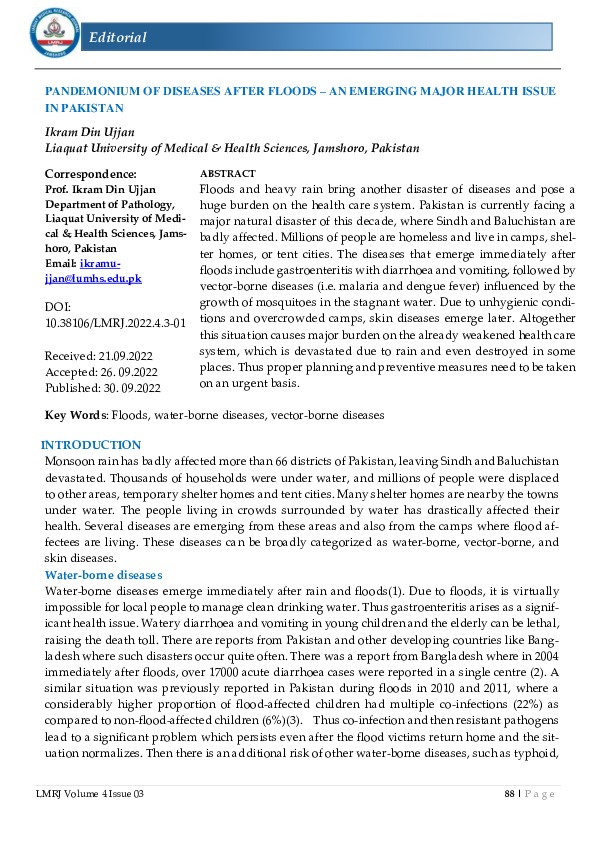 (PDF) Pandemonium of diseases after floods – An emerging major health ...