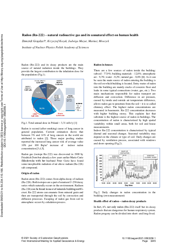 (PDF) Radon (Rn-222) – Natural radioactive gas and its unnatural effect ...