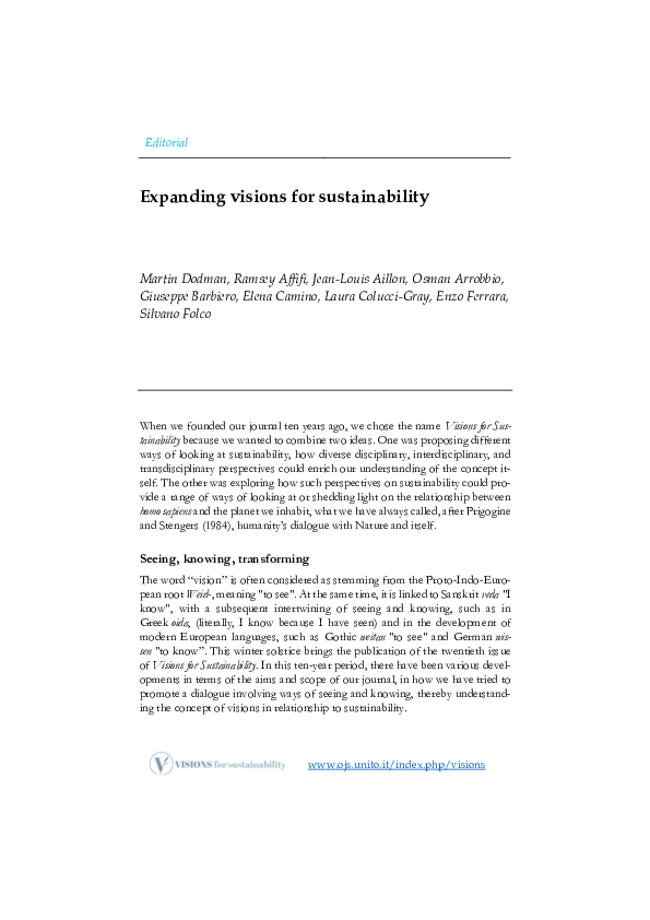(PDF) Expanding visions for sustainability