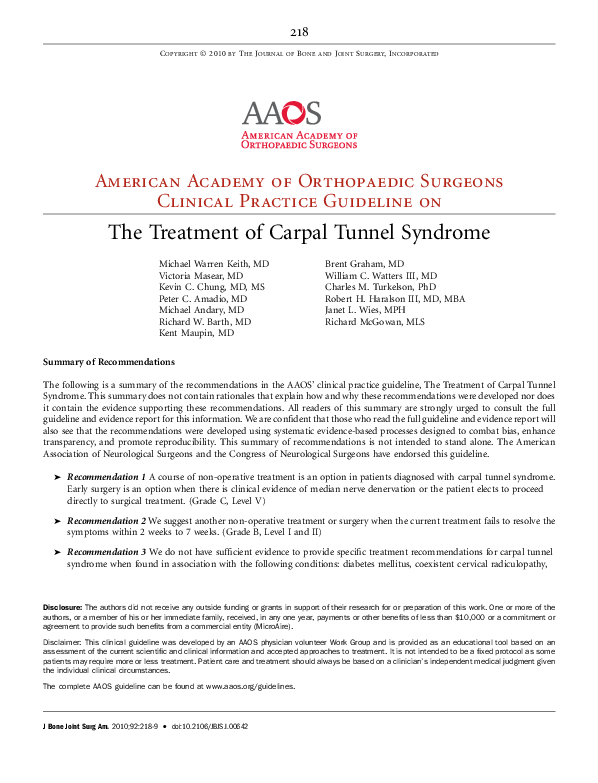 (PDF) American Academy of Orthopaedic Surgeons Clinical Practice Guideline on The Treatment of ...