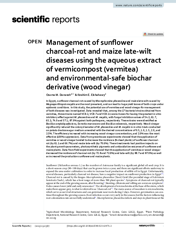 (PDF) Management of sunflower charcoal-rot and maize late-wilt diseases ...