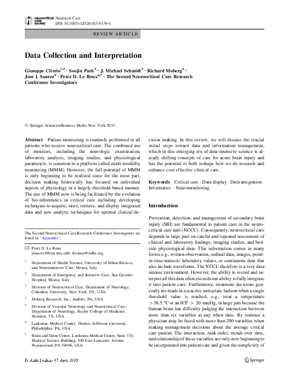 (PDF) Data Collection and Interpretation