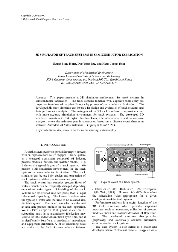 (PDF) 3D Simulator of Track Systems in Semiconductor Fabrication