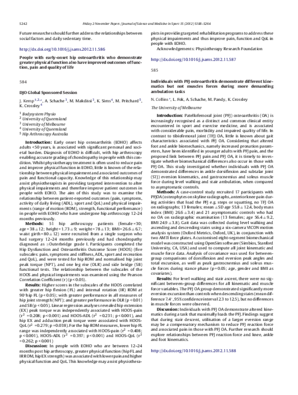 (PDF) Individuals with PFJ osteoarthritis demonstrate different ...