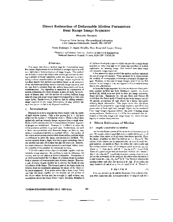 (PDF) Direct estimation of deformable motion parameters from range image sequence