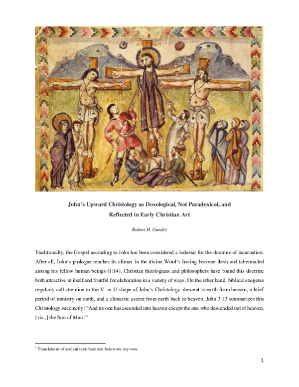 (PDF) John's Upward Christology as Doxological, Not Paradoxical, and ...