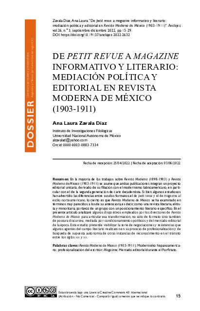 (PDF) De 'petit revue' a 'magazine' informativo y literario: mediación ...