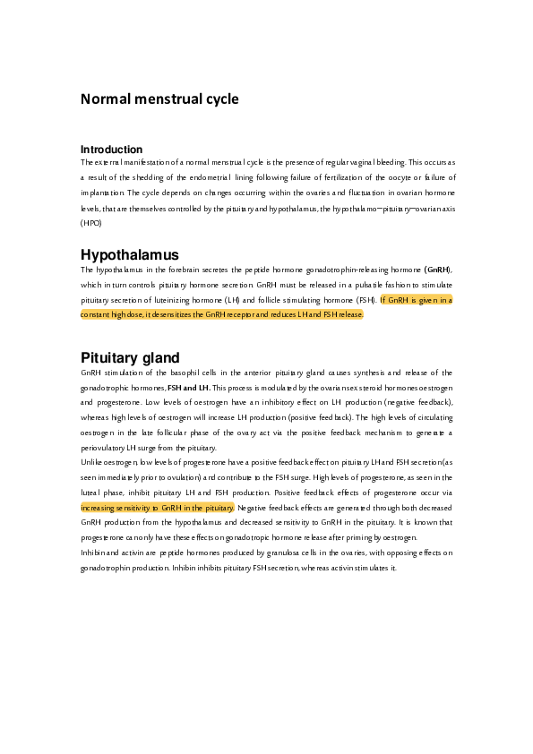 (PDF) The Normal Menstrual Cycle