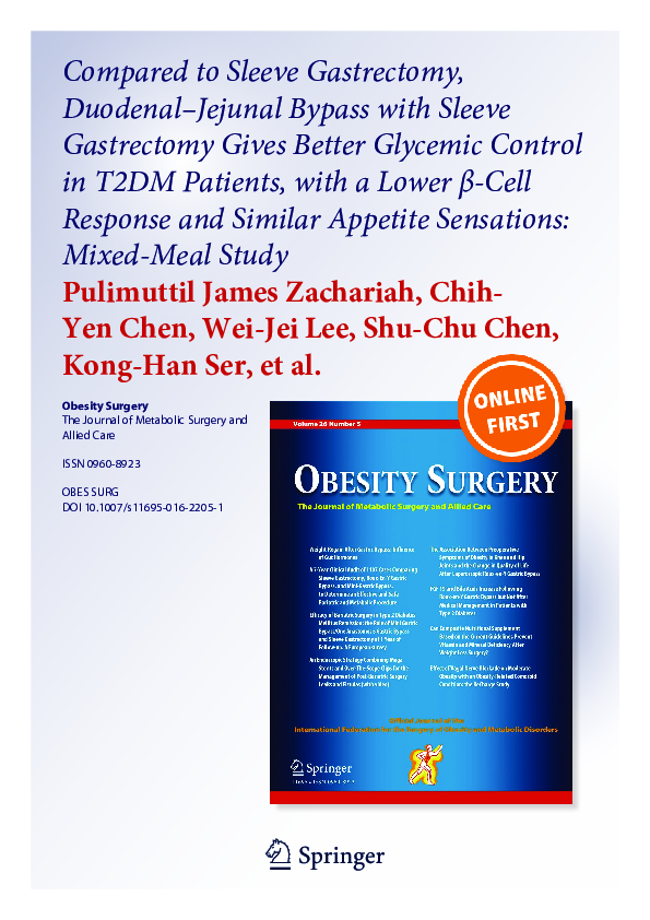 (PDF) Compared to Sleeve Gastrectomy, Duodenal–Jejunal Bypass with ...