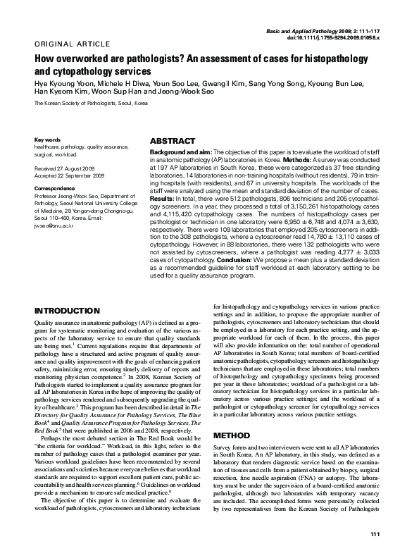 (PDF) How overworked are pathologists? An assessment of cases for ...