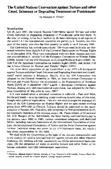 (PDF) The United Nations Convention Against Torture and Other Cruel ...