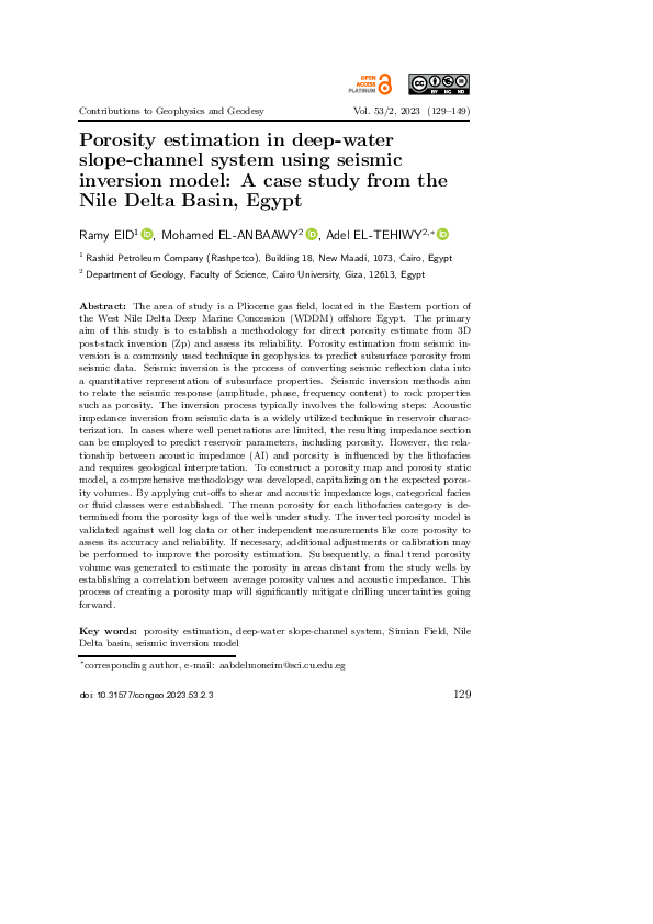 (PDF) Porosity estimation in deep-water slope-channel system using ...