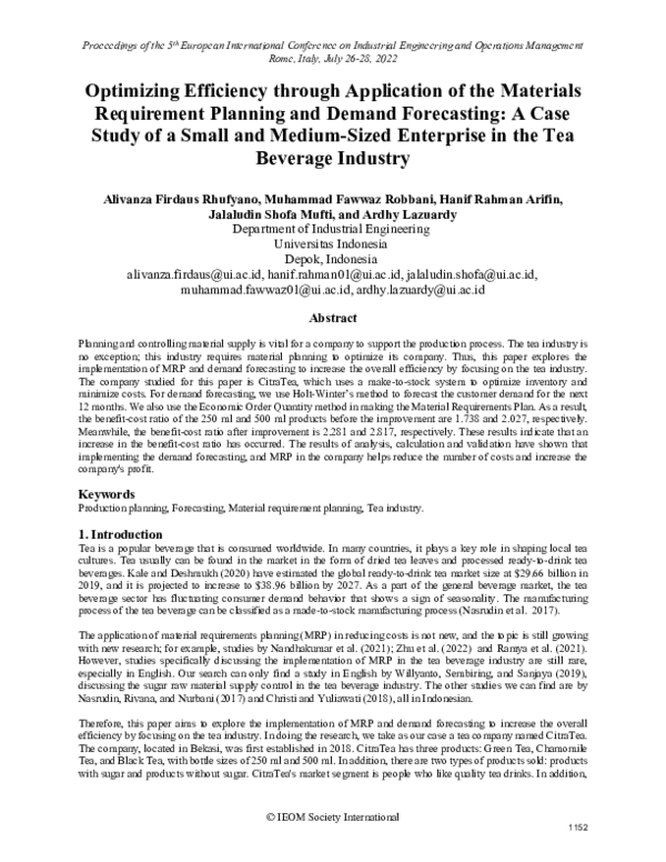 (PDF) Optimizing Efficiency through Application of the Materials ...