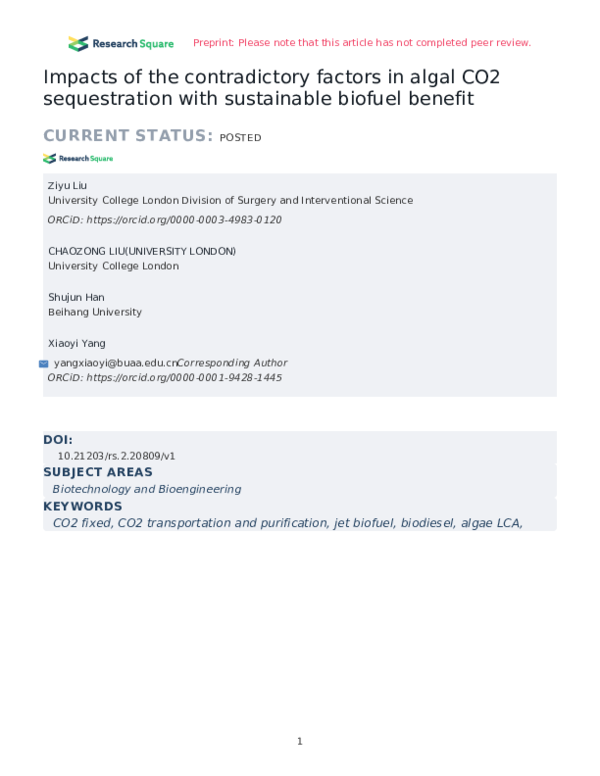 (PDF) Impacts of the contradictory factors in algal CO2 sequestration ...