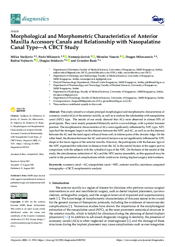 (PDF) Morphological and Morphometric Characteristics of Anterior ...