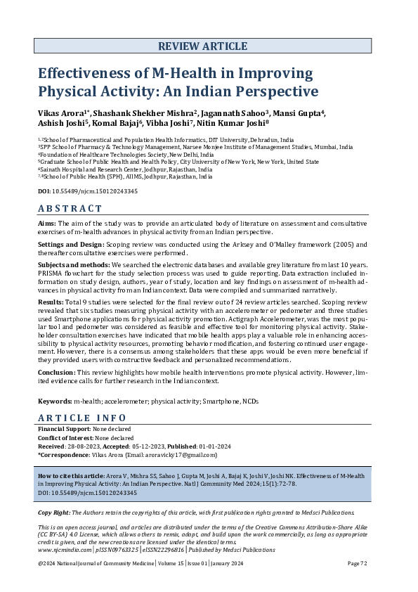 (PDF) Effectiveness of M-Health in Improving Physical Activity: An ...