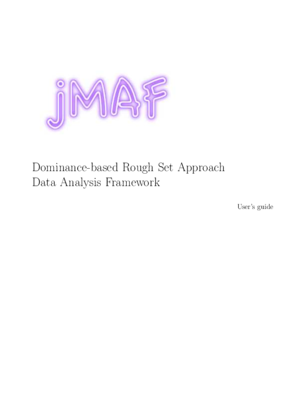 (PDF) jMAF - Dominance-Based Rough Set Data Analysis Framework