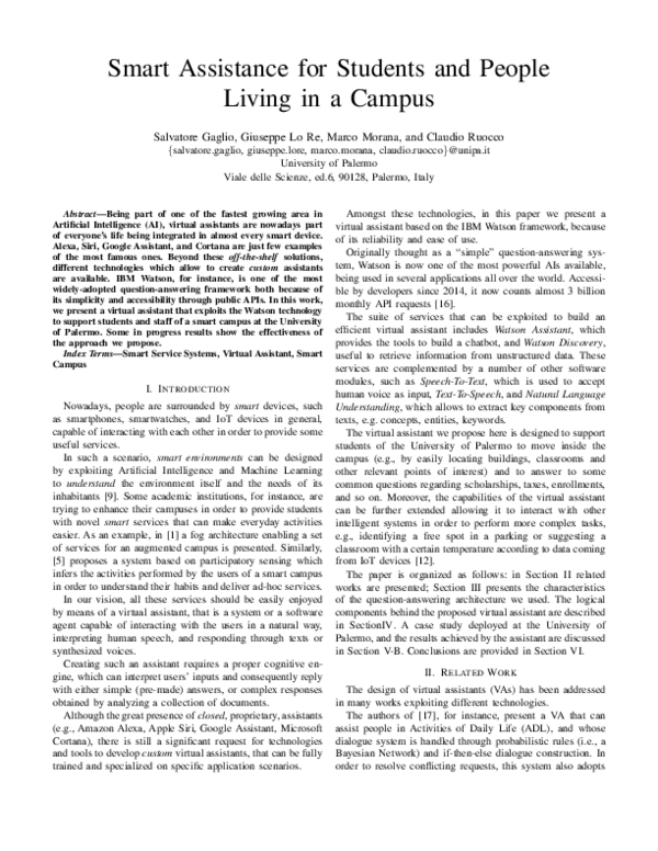 (PDF) Smart Assistance for Students and People Living in a Campus