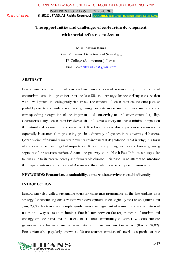 (PDF) The opportunities and challenges of ecotourism development with ...